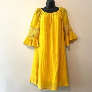 indigo Rose | Dresses | Nwt Indigo Rose Dress Golden Yellow Gauzy Swing ...